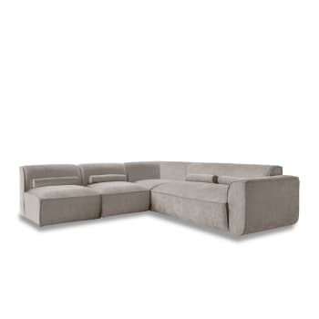 Modulares 6-Sitzer Ecksofa mit 1 Eckelement, rechts, Beige Flex felix ...