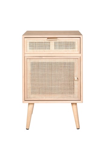 Comodino con 1 cassetto, 1 nicchia in rattan incannucciato beige Canopy ...