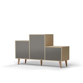 Buffet bas 4 portes 160 cm, en frêne Kube | Maisons du Monde