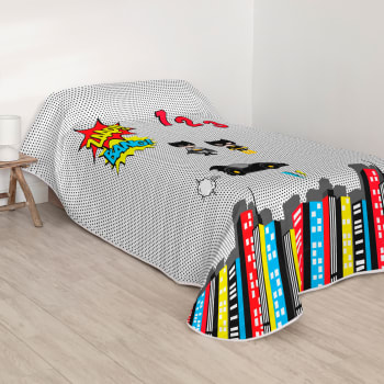 Colcha 100% algodón multicolor 180x260 cm (cama 80/90) Confetti ...