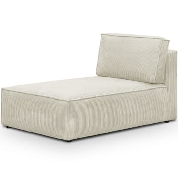 Méridienne gauche pour canapé modulable tissu écru effet laine bouclée ...
