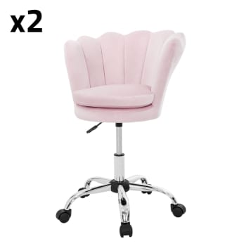 Stuhl aus Samt mit goldenen Füßen, rosa CARLA | Maisons du Monde