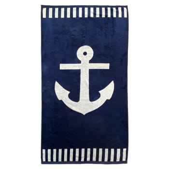 Toalla de playa de rizo jacquard "oakland" 100x175 azul | Maisons du Monde