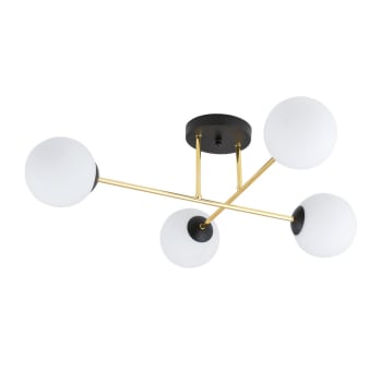 Lampe Gold Weisse Kugeln