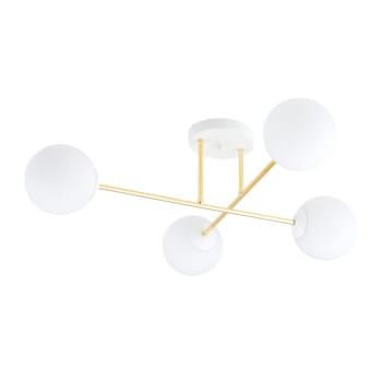 Lampe Gold Weisse Kugeln