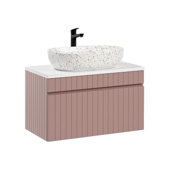 Mobile bagno con lavabo effetto legno rosa 100cm Zelie | Maisons du Monde