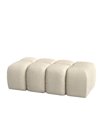 Puf de tela beige Lilo | Maisons du Monde
