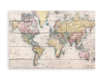 Wanddeko Weltkarte aus zweifarbigem Mangoholz, 139x90cm MAPOS | Maisons du Monde