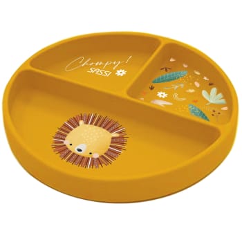 Assiette en silicone paresseux en silicone beige 18x3,4 cm Animaux ...