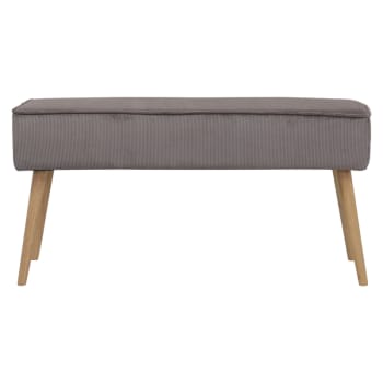 Banc en métal et velours beige | Maisons du Monde