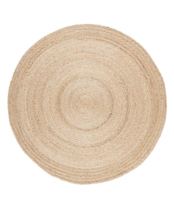 Alfombra redonda de yute natural beige 90 x 90 cm Natura | Maisons du Monde