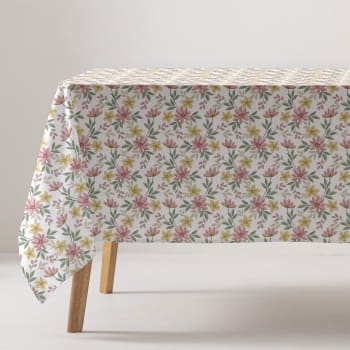 Nappe en 100% coton bio antitaches uni écru 140x140 cm Nature | Maisons ...