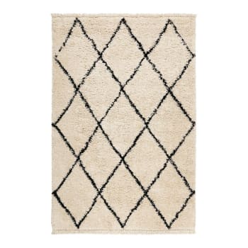 Tapis shaggy de style berbère doux et volumineux beige 120 x 170 Nomad | Maisons du Monde