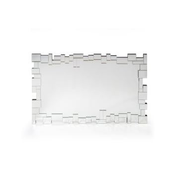 Specchio rettangolare in legno con rilievo grigio 60x120x5h | Maisons ...