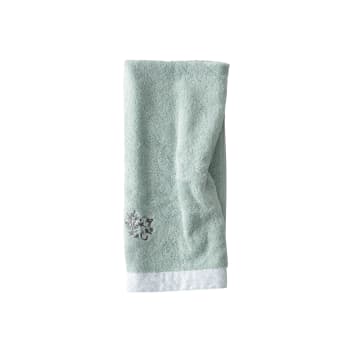 Serviette de toilette coton bio brodé bouclette beige 50 x 90 cm Safari ...