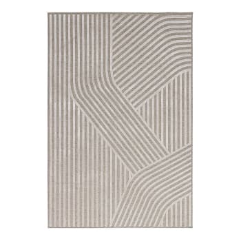 Tapis design à motifs géométriques et relief tons de beige 200x290 Ingvar | Maisons du Monde