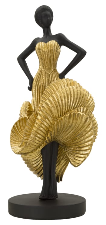 Statuetta a forma di testa di donna in resina nera cm 19x18,5x30 Masai ...