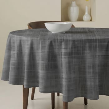 Mantel antimanchas jacquard algodón y poliéster beig 155x155 cm ...