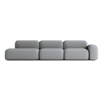 Divano Modulare Componibile a 3 Posti in Tessuto Grigio Scuro Max ...