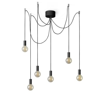 Aplique de pared sencillo negro con 2 luces y esferas blancas MOSOMA ...