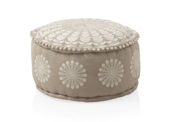 Puf rodeo cognac cuero y piel marrón COLORADO | Maisons du Monde