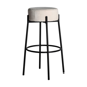 Taburete de poliéster en color blanco roto de 54x53x95cm - pack de 2 ...