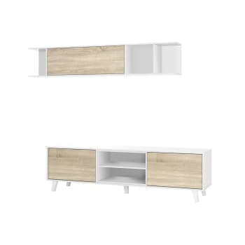 Mueble tv en melamina roble London | Maisons du Monde