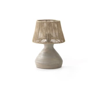 Lampe mit goldfarbenem Metallgestell und Glaslampenschirm Vilma ...