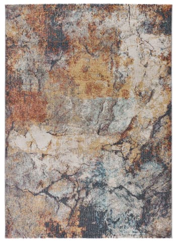 Tapis géométrique beige/rouille/vert 160x230 cm Sora | Maisons du Monde