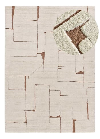 Tapis Scandinave Moderne Ivoire/Marron 200x275 Alma | Maisons du Monde