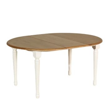 Table ronde en chêne 4 couverts blanche Haussmann | Maisons du Monde