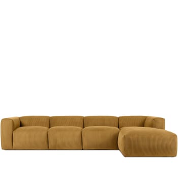 Ecksofa Rechts 6 Sitzer mit extrem weicher Sitzfläche, cremefarben Buffo | Maisons du Monde
