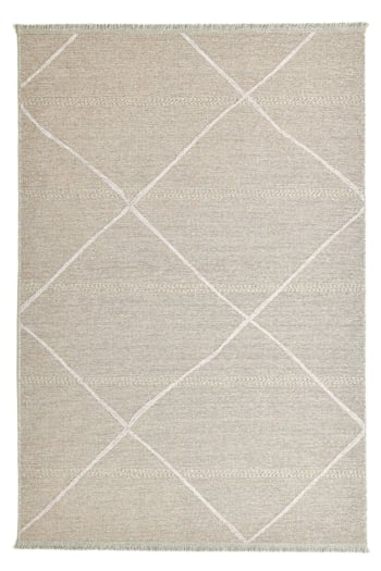 Alfombra con texturas y diseño escandinavo en tonos beige, 80x150 cm ...