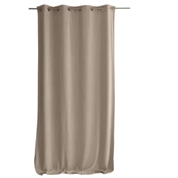 Rideau en velours feutré uni lin 135x260 cm | Maisons du Monde