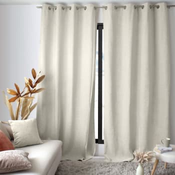 Rideau thermique en velours tramé bleu canard 140x260cm | Maisons du Monde