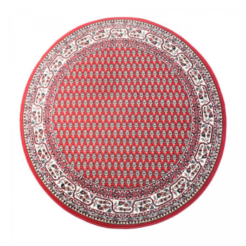 Tapis rond en jute au design ethnique multicolore, 120x120 cm Tonga ...
