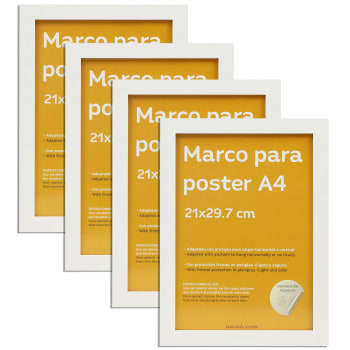 Set de 4 marco, madera de ingeniería, marco negro, 20x20 cm Negro ...