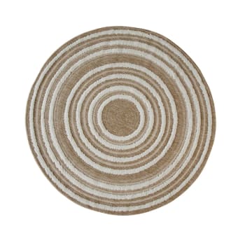 Tapis rond en jute tressé écru D80 | Maisons du Monde