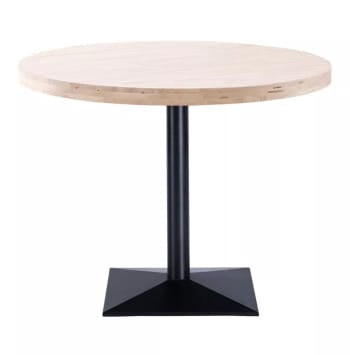 Table Ronde 4 Places L120 cm Décor Bois Clair - Marron clair Mambo ...