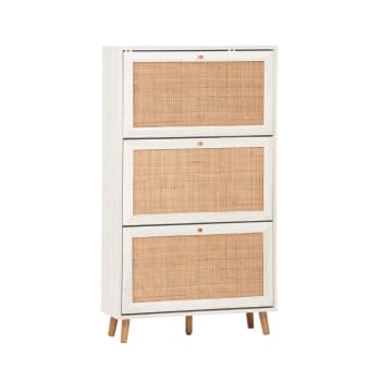 Zapatero estrecho con 3 solapas mdf blanco | Maisons du Monde