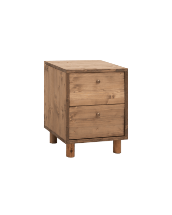 Set di 2 comodini in legno di abete marrone scuro 50x40cm Martina ...
