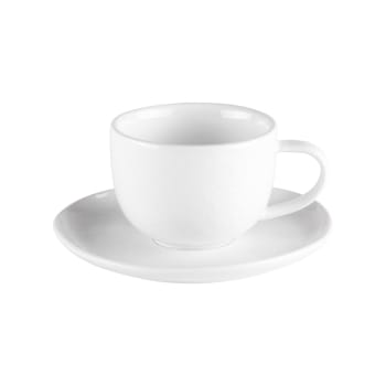 Lot de 6 tasse à café avec sous tasse 10 cl blanc en porcelaine ...