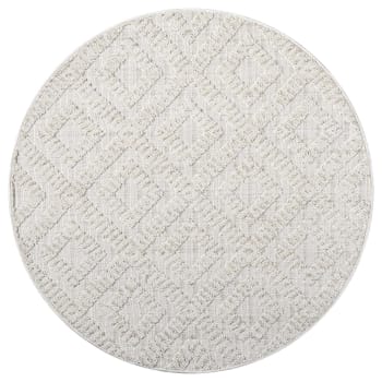 Tapis rond à relief beige 200x200cm Lena | Maisons du Monde
