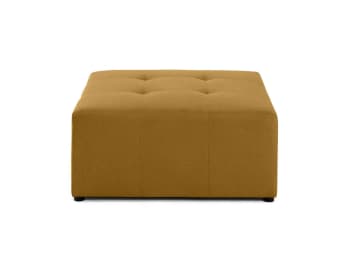Pouf en velours jaune Camden | Maisons du Monde