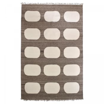 Tapis rond en laine tuftée et jute tressé blanc D200 Khara | Maisons du ...