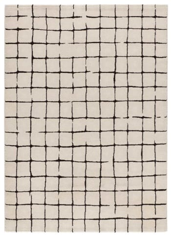 Tapis de style géométrique taupe et blanc 240x340cm Losanges | Maisons du Monde