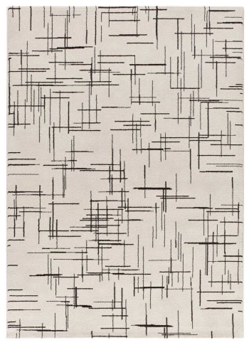 Tapis de style géométrique taupe et blanc 240x340cm Losanges | Maisons du Monde