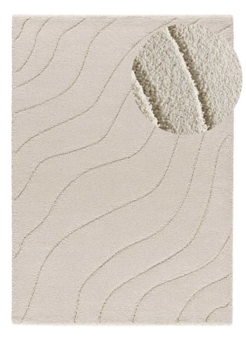 Tappeto camera da letto shaggy bianco/nero 60x120 cm Atesa | Maisons du ...