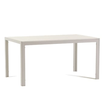 Mesa de comedor rectangular de madera blanca y marrón cm 180x90x80 ...
