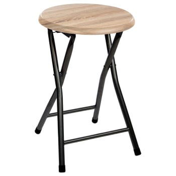 Taburete en madera beige 33x25x36 cm | Maisons du Monde